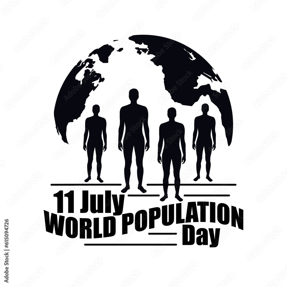 11 July World population day banner illustration Stock Illustration ...