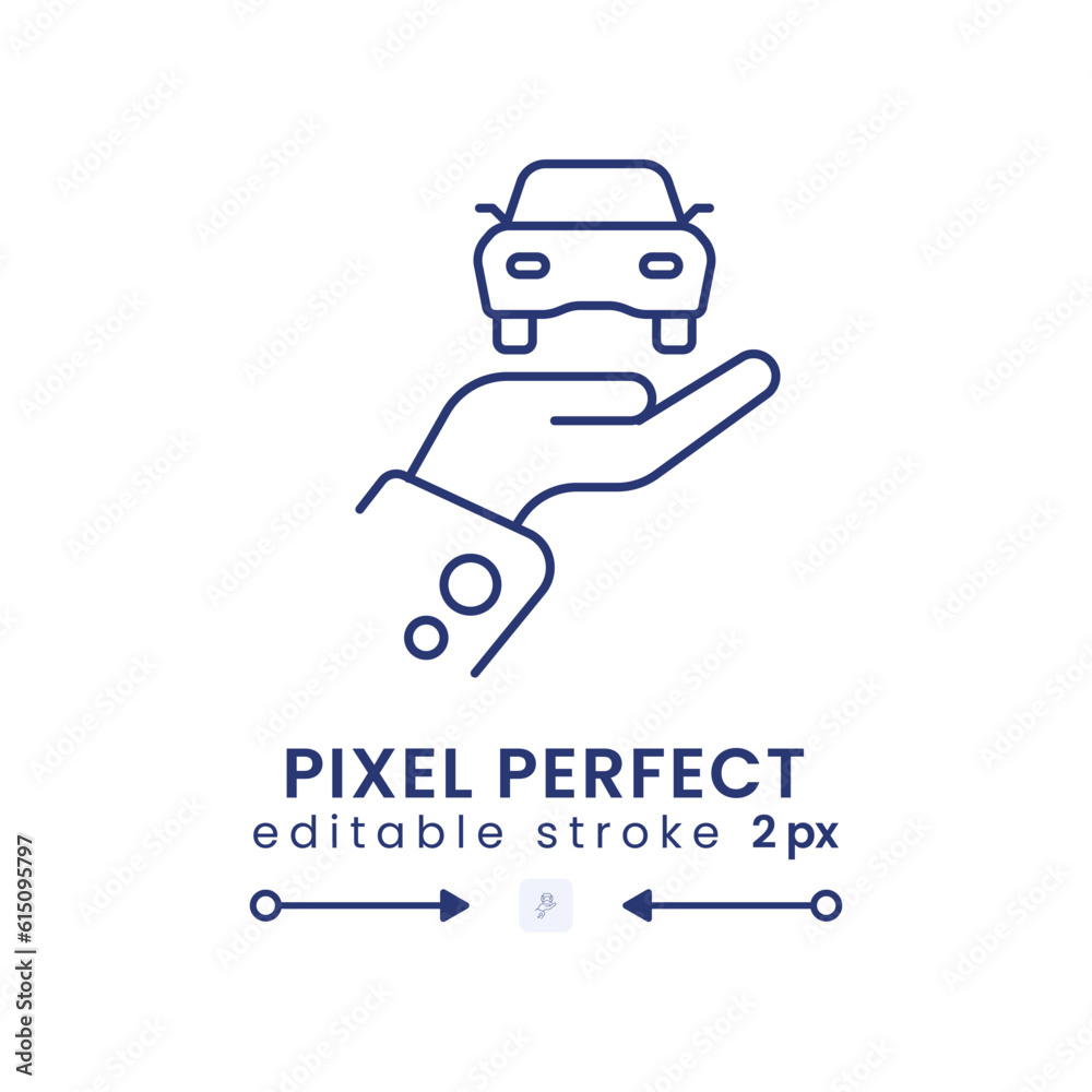 Car dealership linear desktop icon. Automotive retailer. Vehicle ...