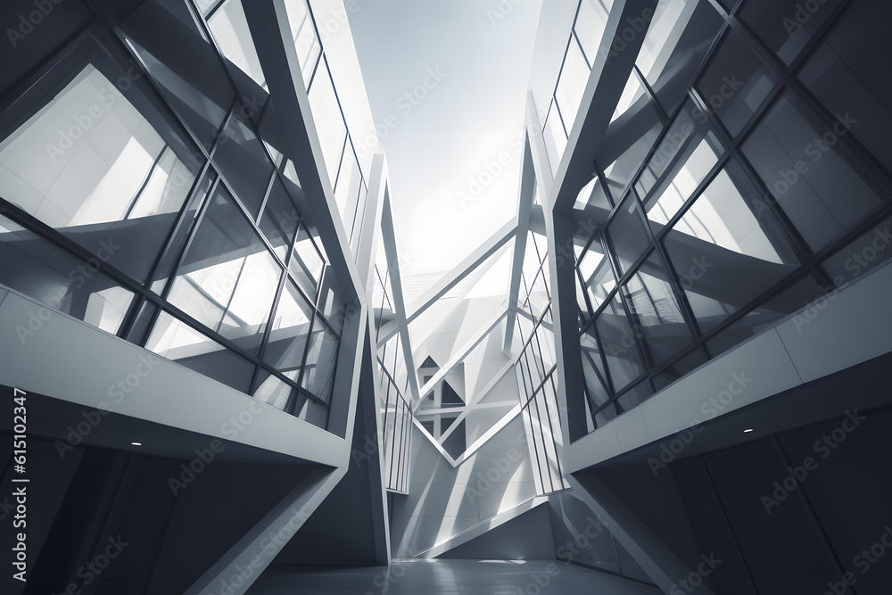 This image is a stunning representation of a building, an abstract ...