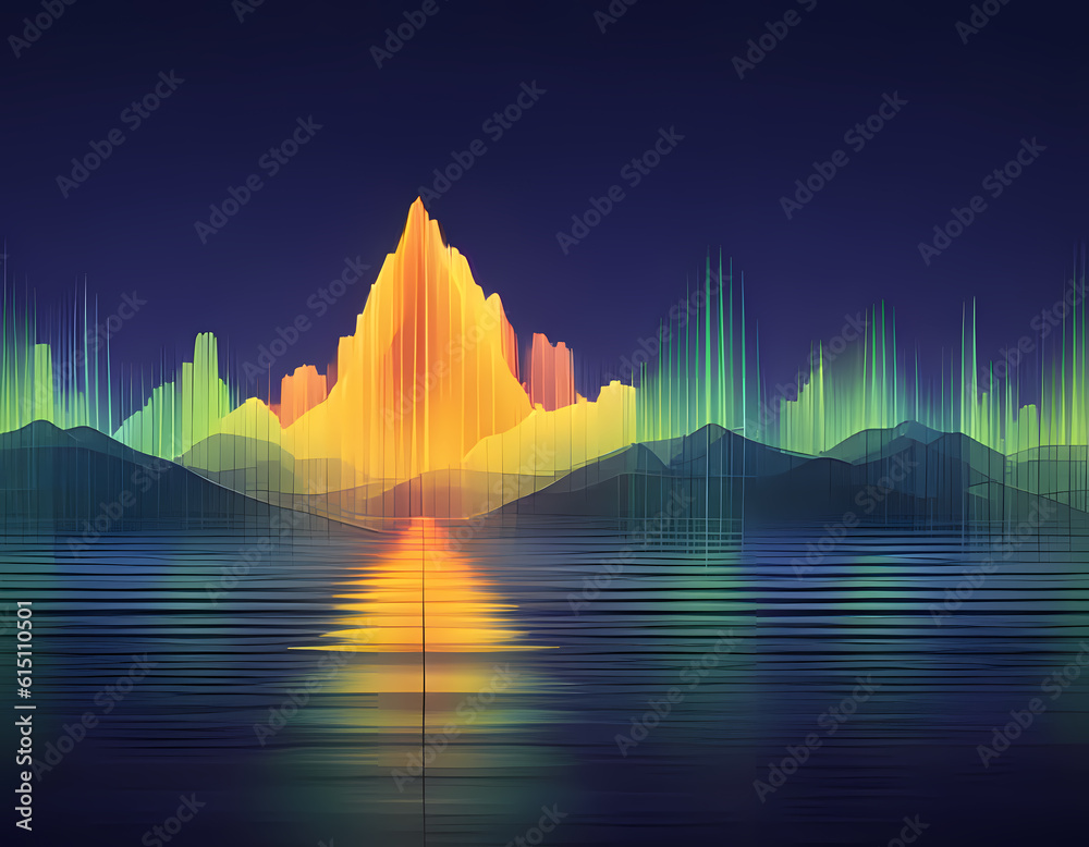 Abstract Shapes and Colors to Represent the Sound Waves of a City Stock ...