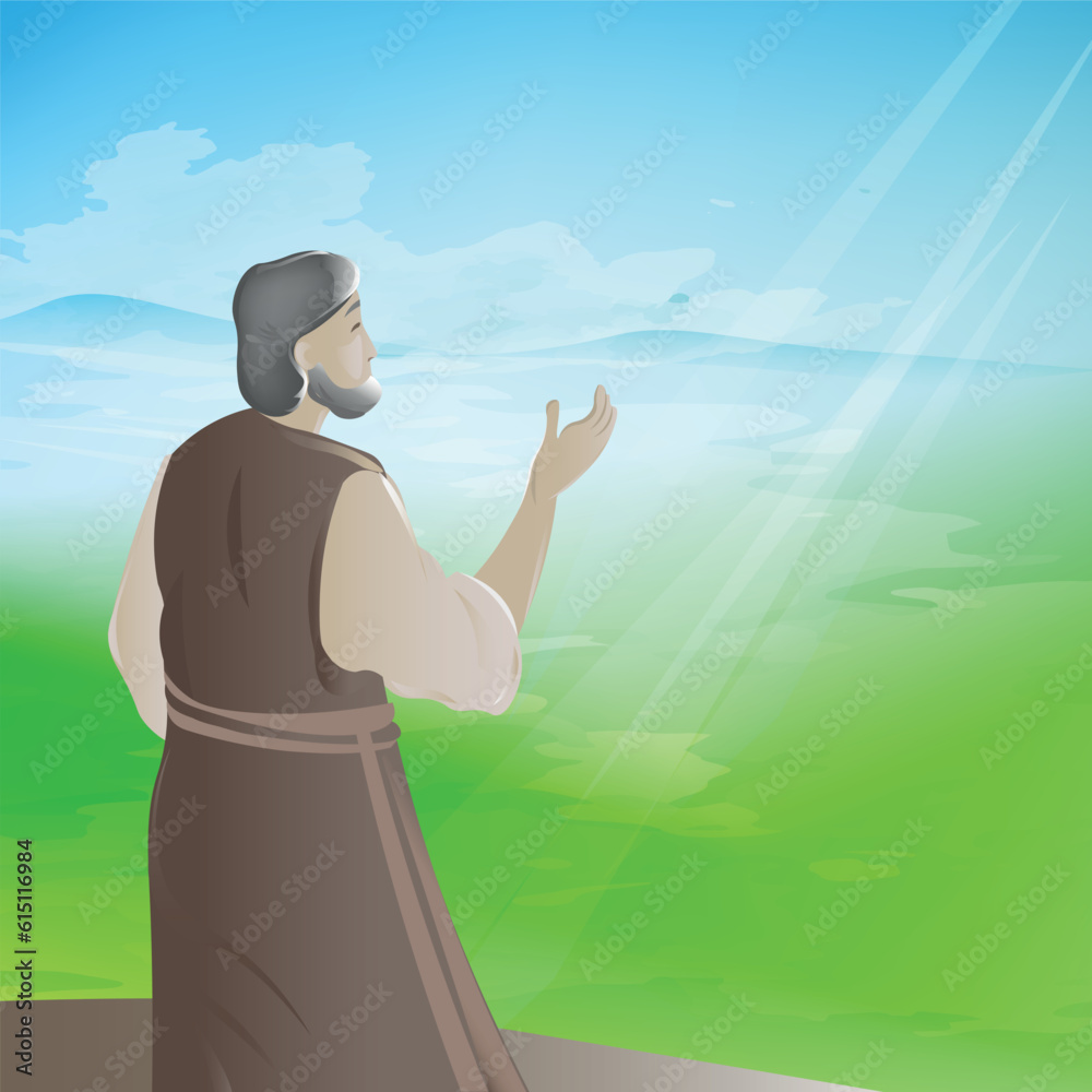 God speaks to Noah. Bible series. Illustration for Bible stories. Noah ...