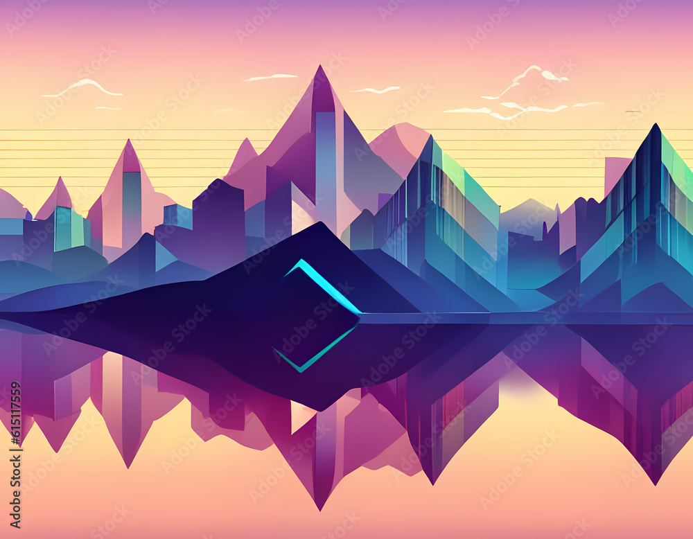 Abstract Shapes and Colors to Represent the Sound Waves of a City Stock ...