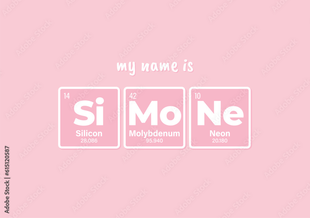 Vector inscription name SIMONE composed of individual elements of the ...