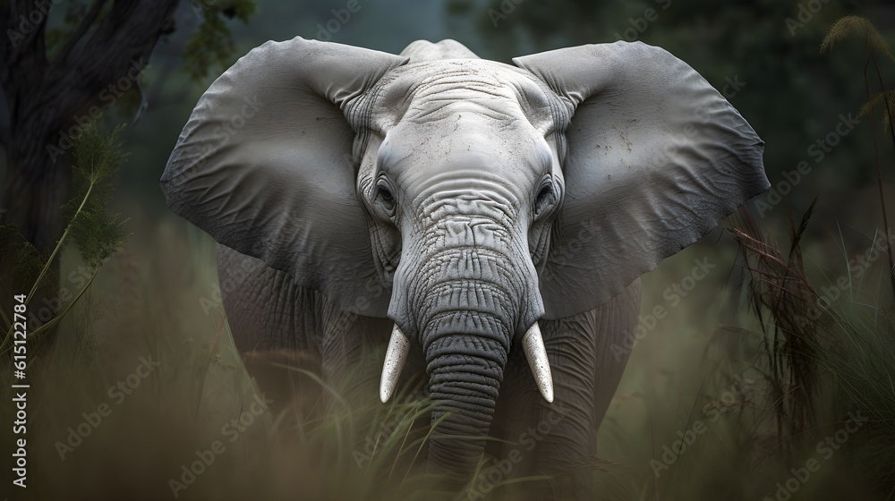 ภาพประกอบสต็อก an Albino Elephant in His Natural Habitat. Created with ...