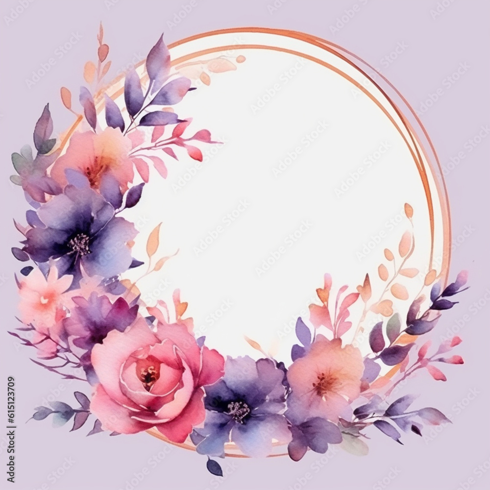 Floral Wedding Invitation Template Ai Generative Stock Illustration