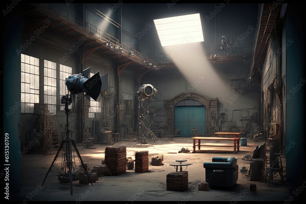 Deserted film studio set: an eerie relic of cinema's past ,made with ...