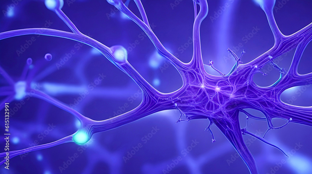 illustration of nerves system that compounds with axon, dendrite, cell ...