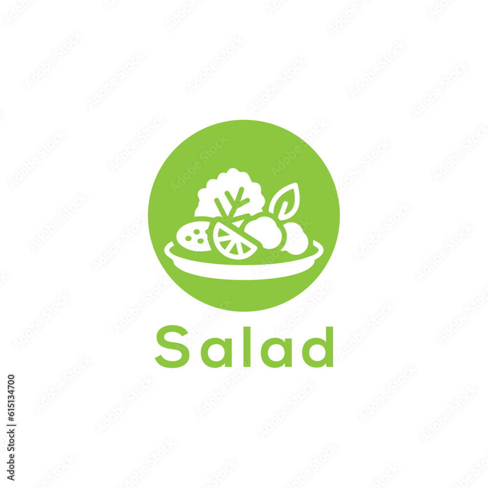 salad logo design vector templet, Stock Vector | Adobe Stock