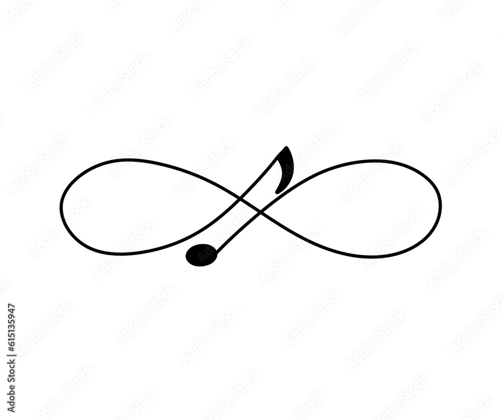 Vector isolated one single note infinity musical symbol colorless black ...