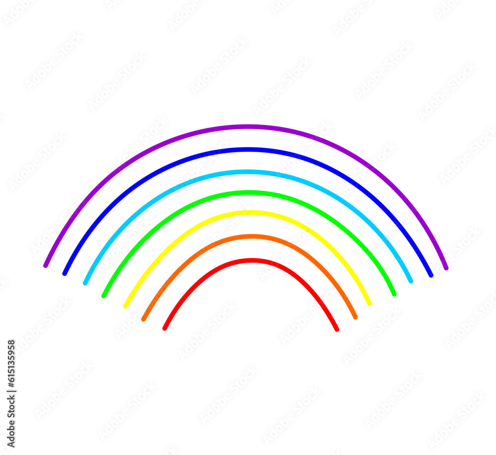 Vector isolated one single simplest hand drawn line rainbow stripes ...