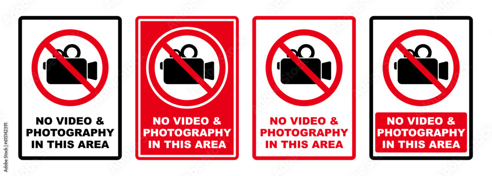 no videography photo in this area prohibited sign area printable red ...