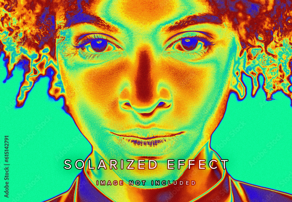 Colourful Solarized Image Effect Mockup Stock Template | Adobe Stock
