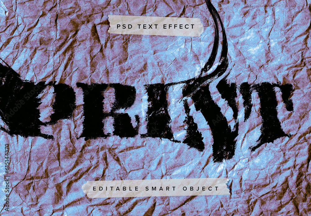 Smudged Printed Text Effect on Paper Texture Stock Template | Adobe Stock