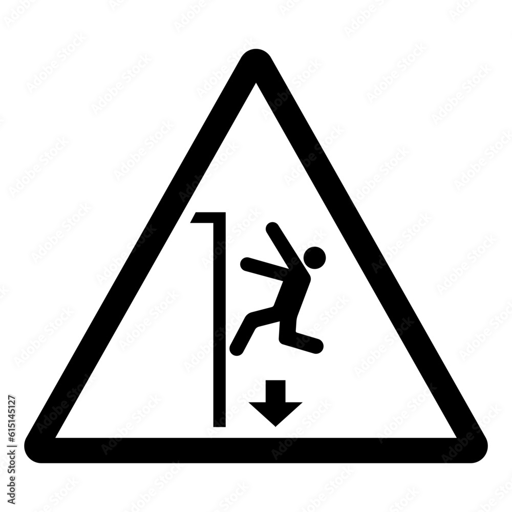 Fall Hazard Symbol Sign, Vector Illustration, Isolate On White ...
