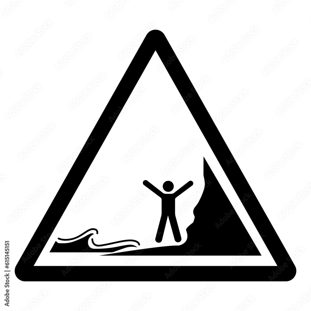 Warning Watch Out Don't Be Stranded By Incoming Tides Symbol Sign ...
