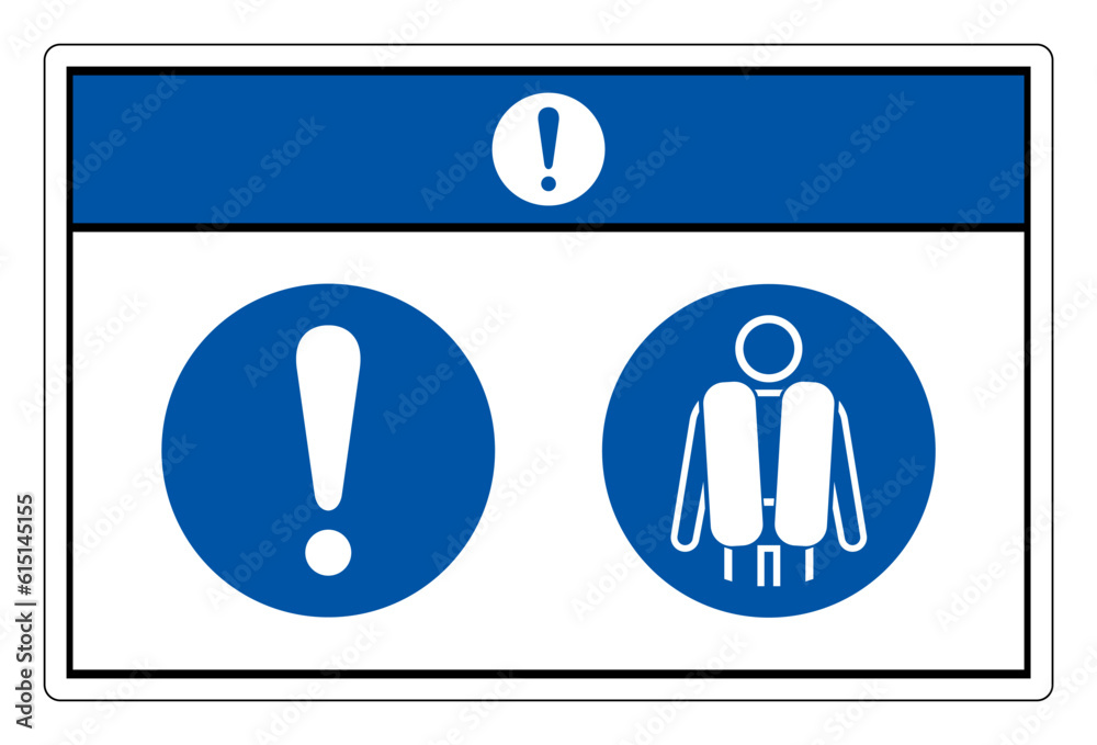 Notice Life Jacket Required Symbol Sign, Vector Illustration, Isolate ...