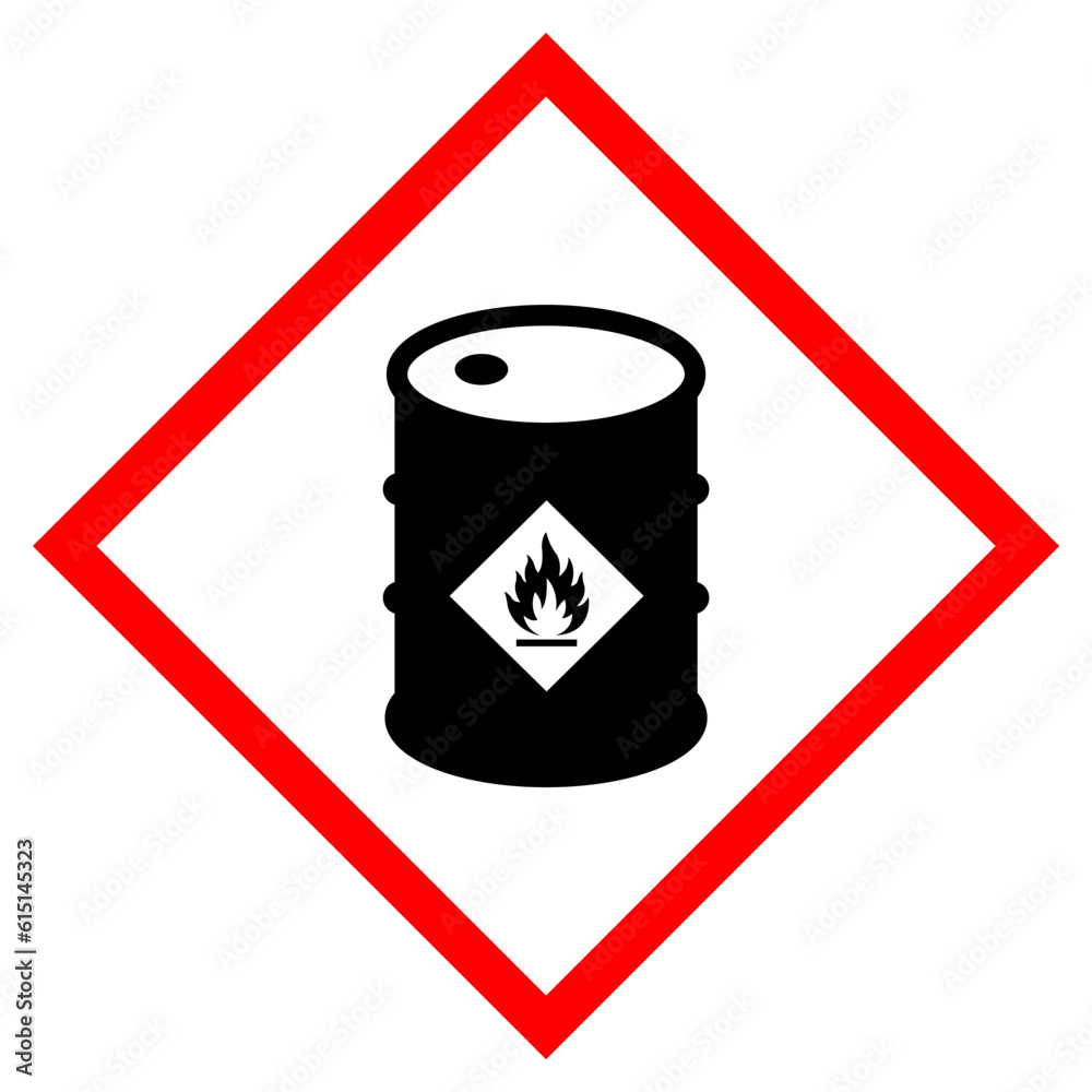 Warning Flammable Chemical Symbol Sign ,Vector Illustration, Isolate On ...