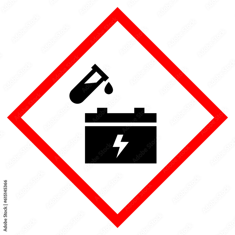 Warning Battery Acid Symbol Sign, Vector Illustration, Isolated On ...