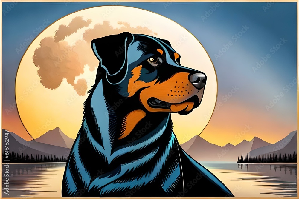 Discover the mesmerizing beauty of a Rottweiler dog portrayed in an ...