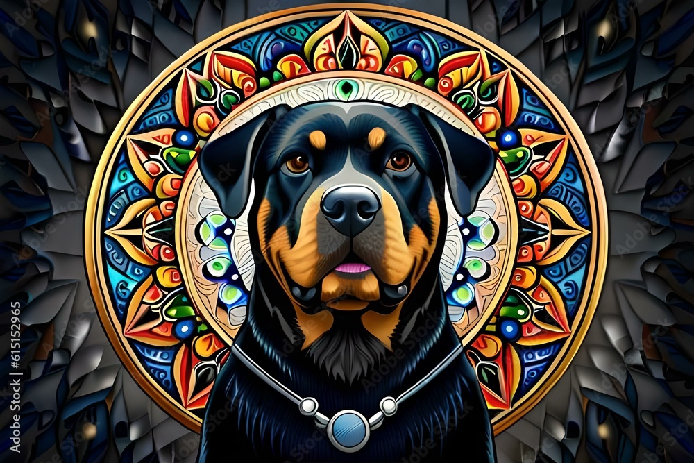Discover the mesmerizing beauty of a Rottweiler dog portrayed in an ...