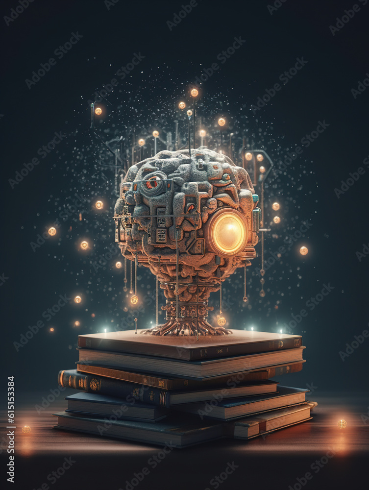 The conceptual image which symbolizes interrelation between a human ...