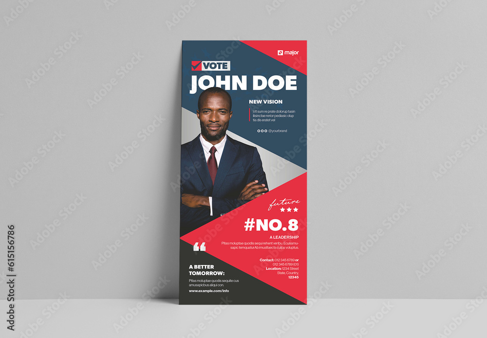 Modern Political Election Voting DL Card Flyer Layout Stock Template ...
