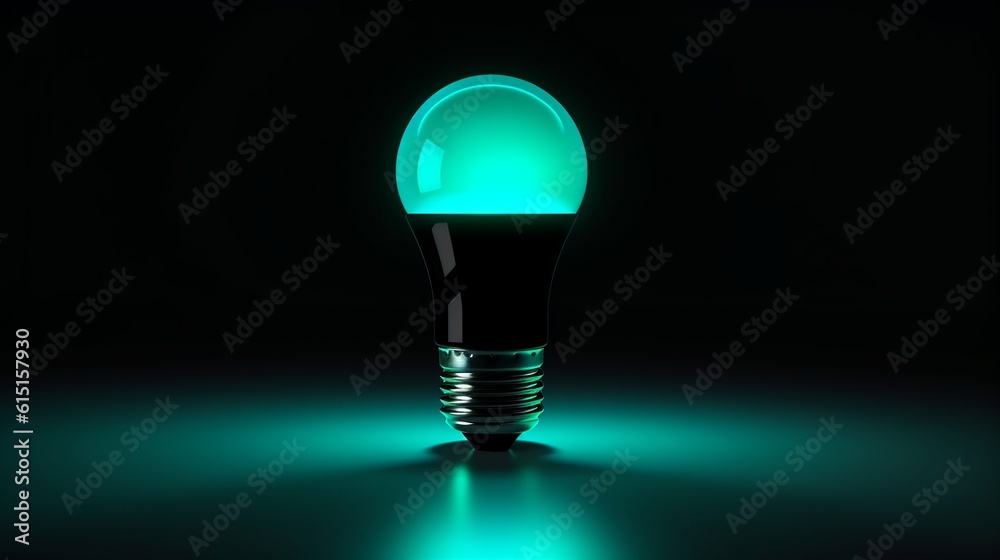 minimalistic and dark design featuring a black LED bulb, with a simple ...