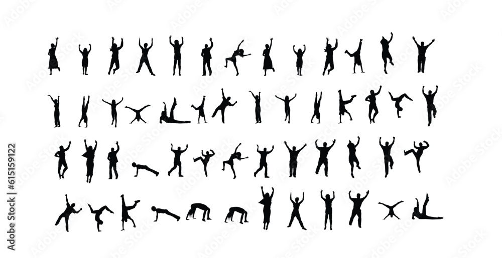 Vecteur Stock silhouettes of people. silhouettes of men & woman in ...