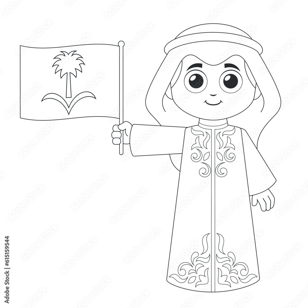 Saudi Arabia ( KSA ) national day celebration , boy is wearing ...