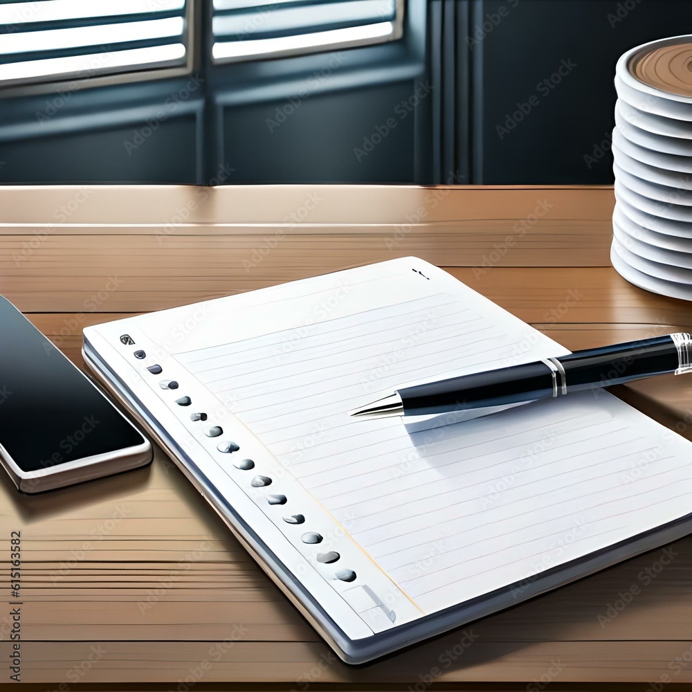 "Modern Study Table in a Minimalist Workspace"generative with AI Stock ...