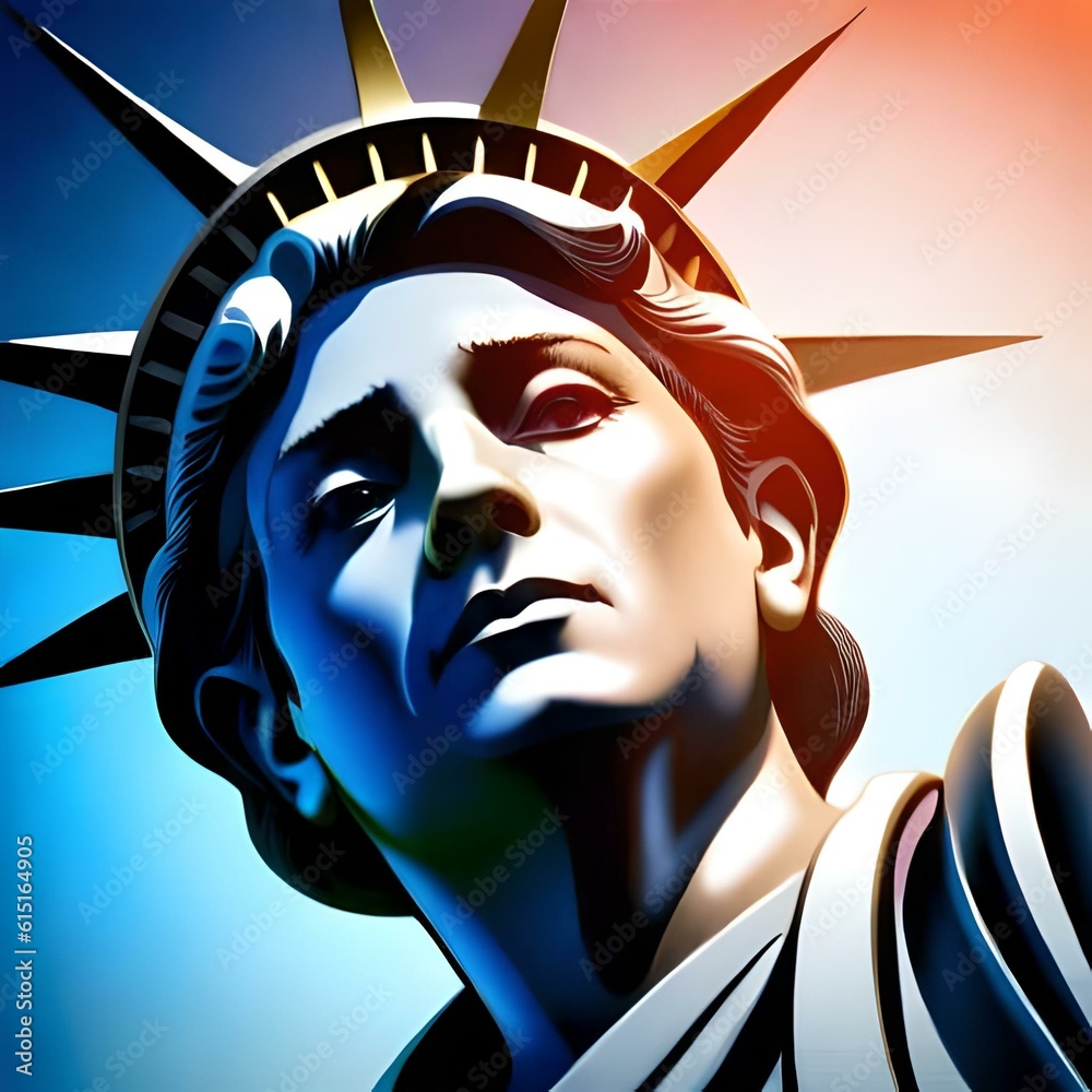 Witness the Majesty of the Statue of Liberty generative with AI Stock ...