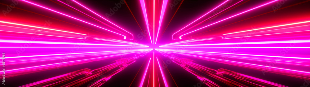 Abstract pink neon glowing banner. Modern backdrop, background ...