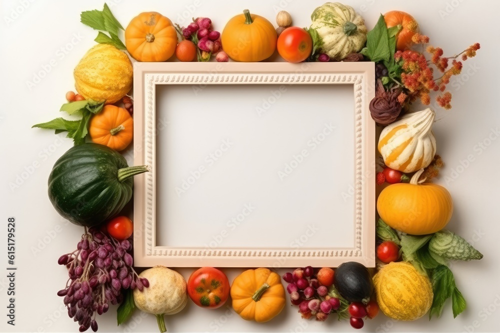 Autumn Fall Harvest frame border mockup. Autumn Fall Harvest Festival ...