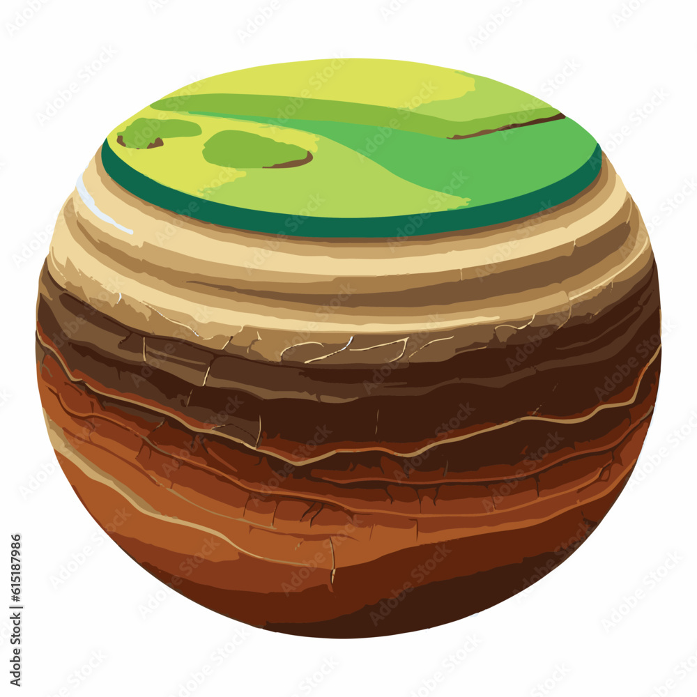 Isometric ground layers isolated on white background. Vector cartoon ...