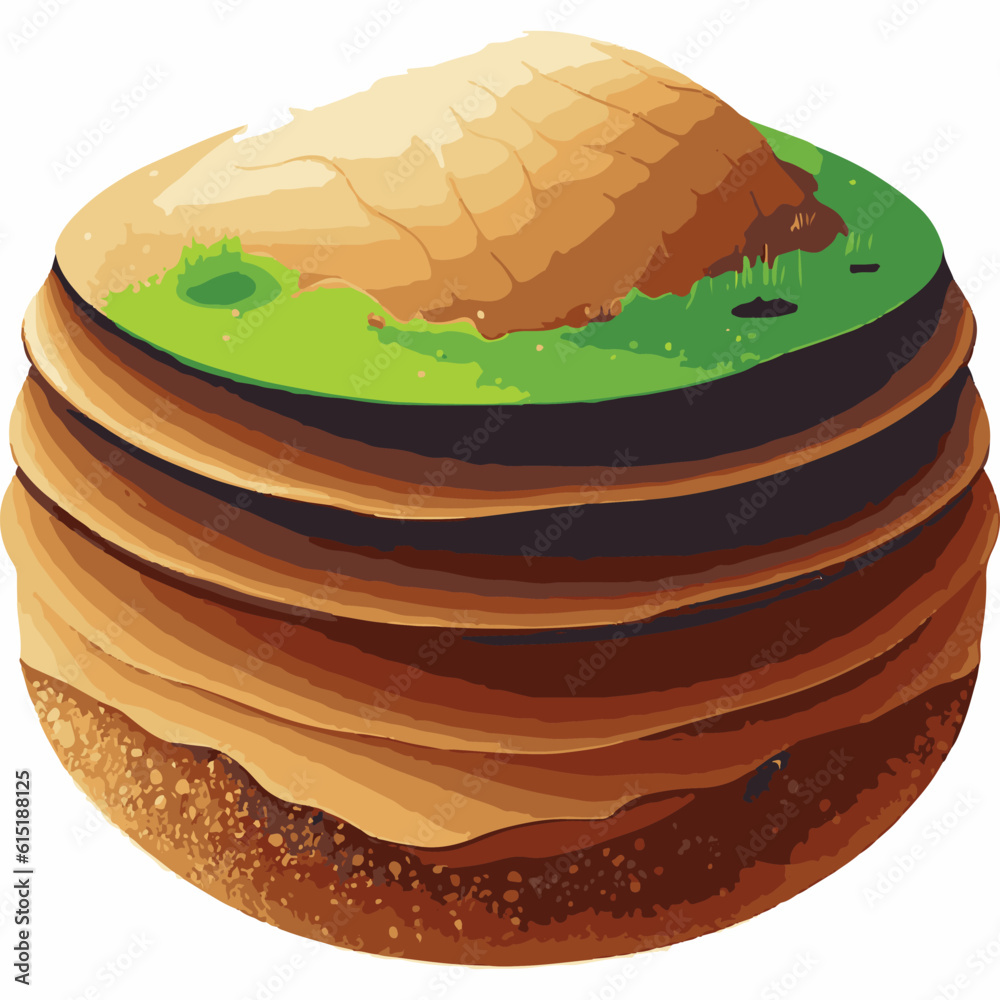 Isometric ground layers isolated on white background. Vector cartoon ...