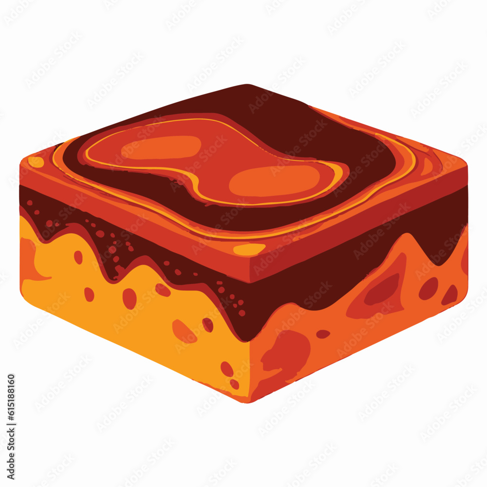 Isometric lava ground layers isolated on white background. Vector ...
