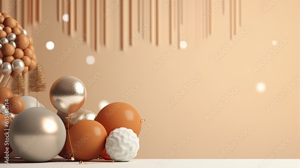 minimal and Pastel Theme, Realistic photo. Party banner, Place for text ...