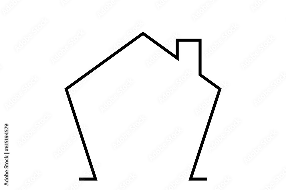 Digital png illustration of black house outline on transparent ...