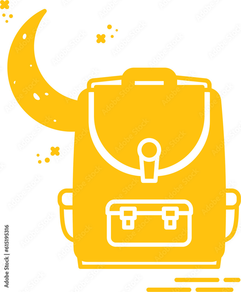 Digital png illustration of yellow school bag pattern on transparent ...