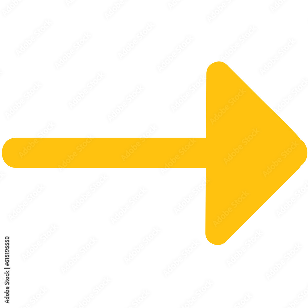 Digital png illustration of yellow arrow pointing right pattern on ...