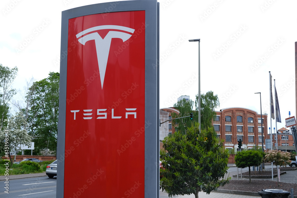 Tesla office, service station, American electric car manufacturer Elon ...