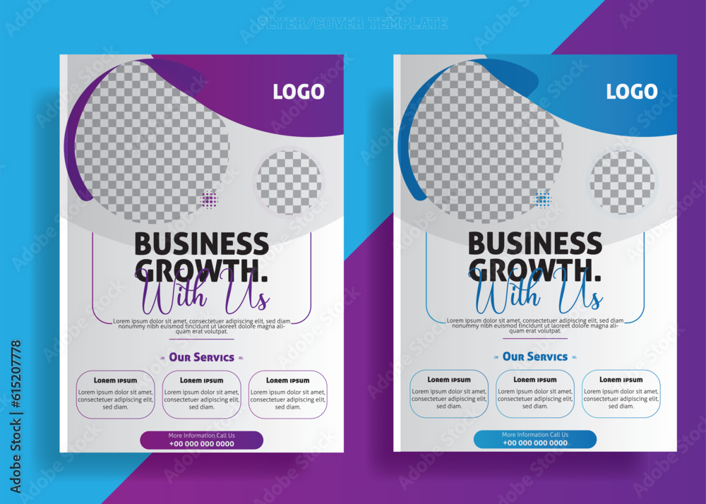 Business Growth with Us Flyer Template Design, Corporate Marketing ...
