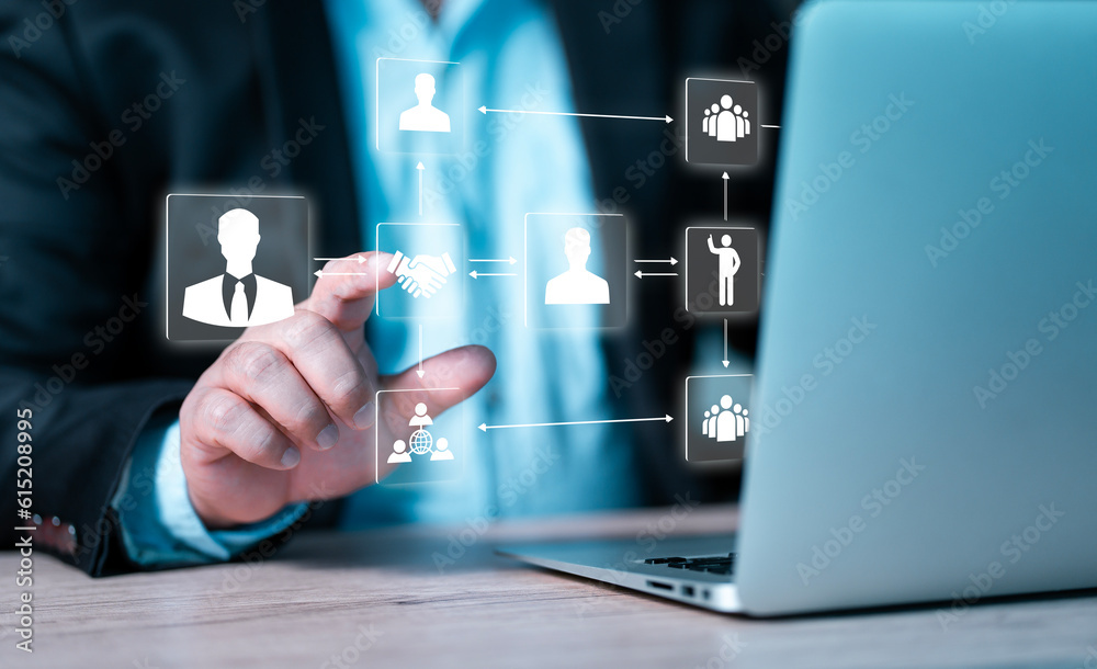 Organization chart showing hierarchy structure of teams in corporation ...