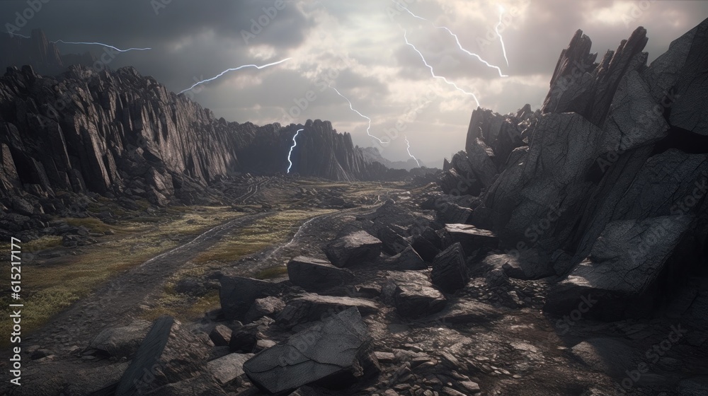 The dramatic clash of tectonic plates causing an earthquake Stock ...