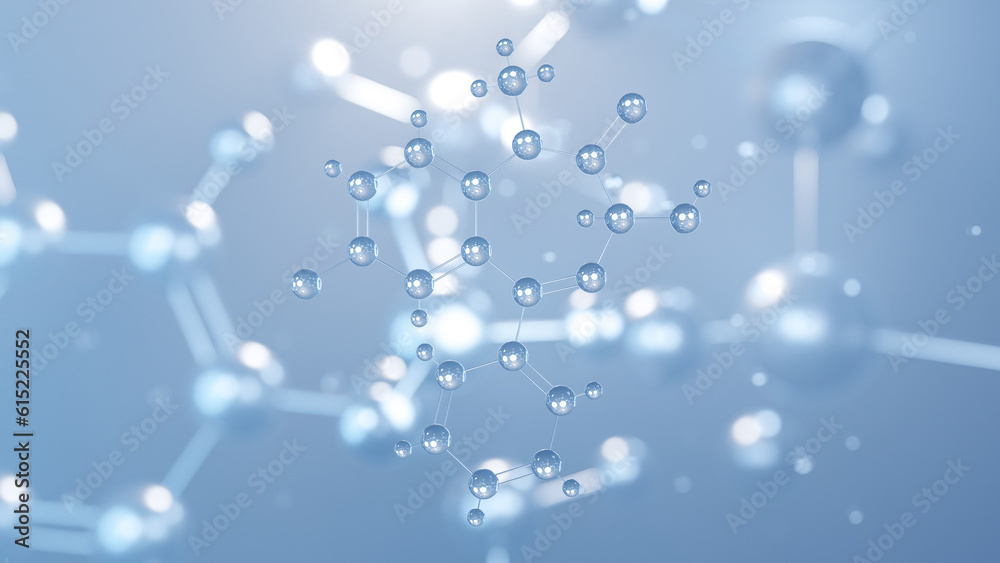 temazepam molecular structure 3d, flat model, benzodiazepine ...