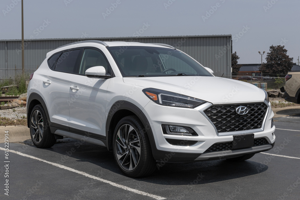 Hyundai Tucson display at a dealership. Hyundai offers the Tucson in SE ...
