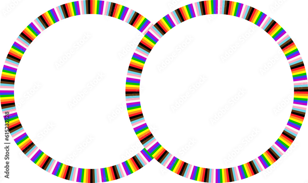 LGBTQ+ Pride Flag Frame. circle Frame Border with LGBTQ+ Pride Rainbow ...