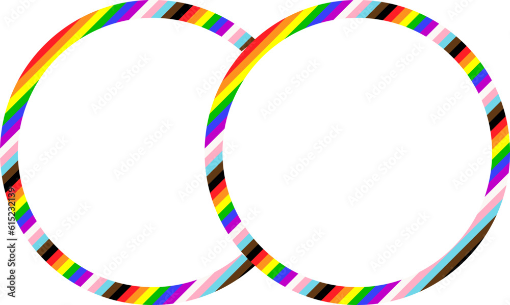 LGBTQ+ Pride Flag Frame. circle Frame Border with LGBTQ+ Pride Rainbow ...