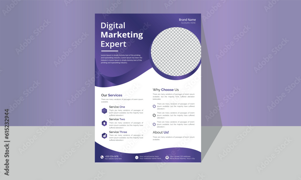 Flyer template layout design. Business flyer, brochure, magazine, or ...