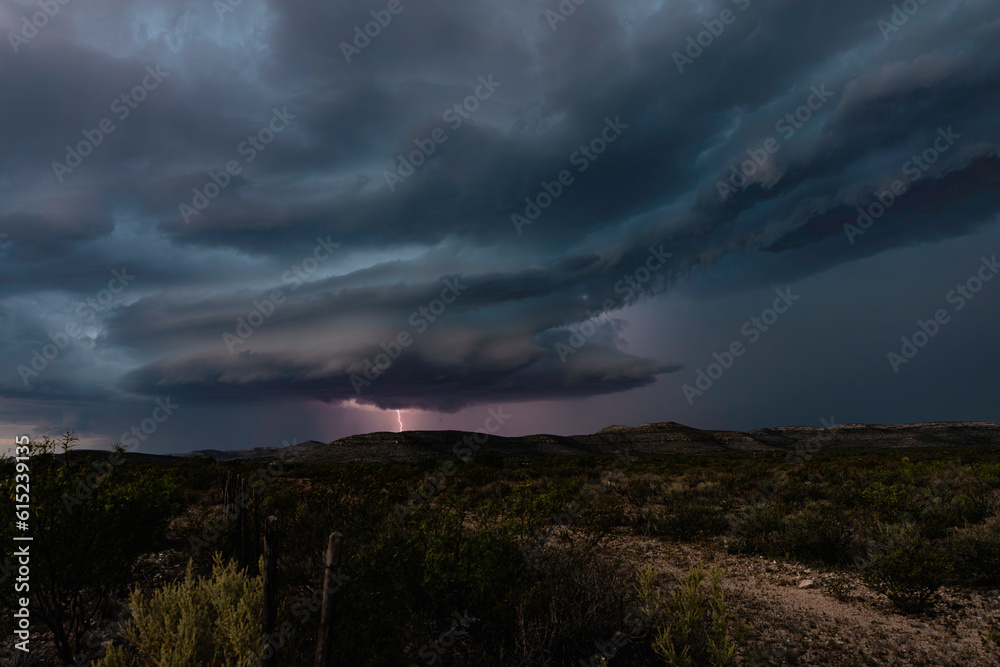 Poster Supercell Thunderstorm with Lightning strike in Southern Texas ...